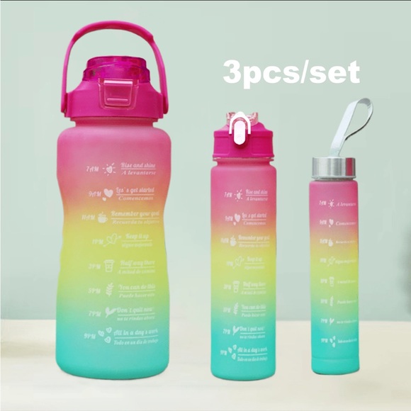 Kitchen | Three Pc Water Bottle Set Plastic | Poshmark